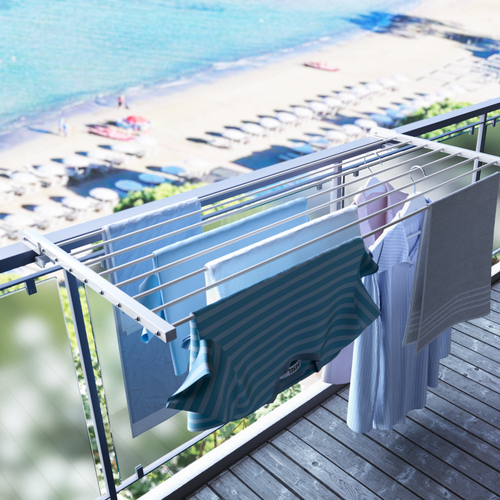 Balcony Foldable Clothes Drying Rack for Terraces Balconies Railings ...
