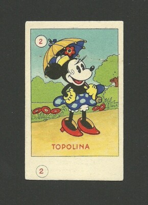 Vintage 1936 Walt Disney Italian Card #2 Minnie Mouse EX/MT | eBay