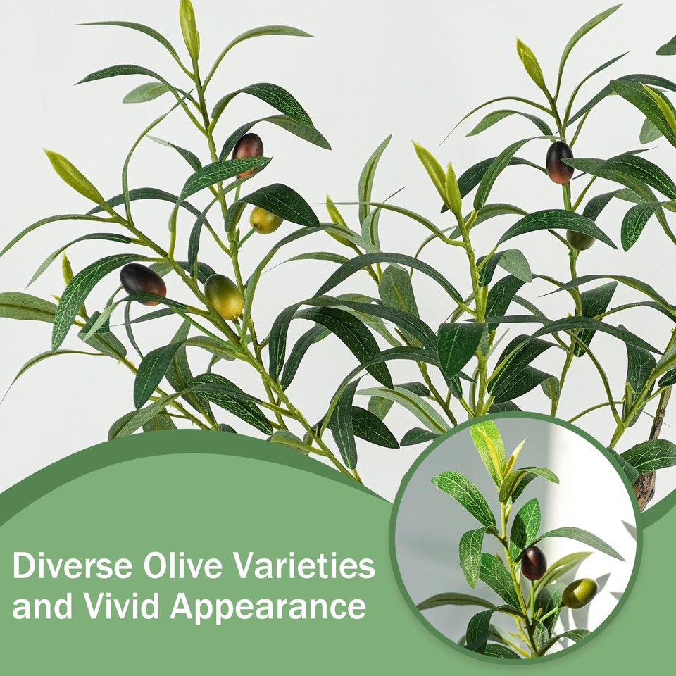 Fake Olive Plants 2FT, Artificial Small Olive Tree Indoor, Faux Potted ...