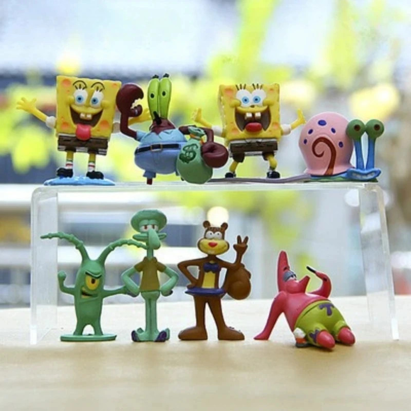 Spongebob Children Birthday Gifts Set Action Figures Cartoon Mini Dolls ...