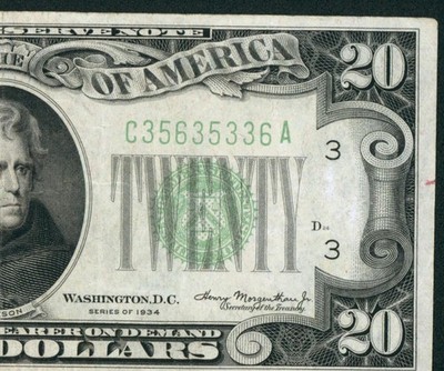((TRINARY)) $20 1934 Federal Reserve Note ** PAPER CURRENCY AUCTIONS | eBay