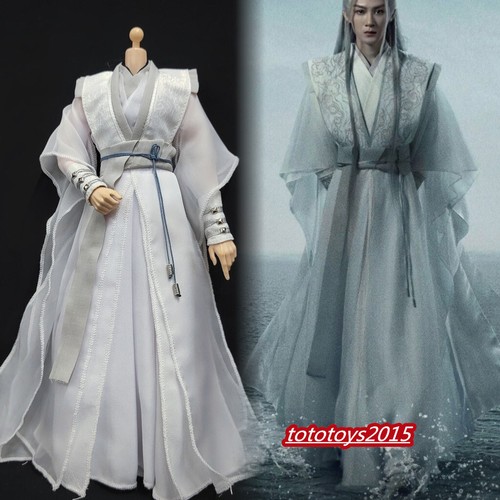 1/6 Male White Ancient Costume Han Clothes Set Fit 12'' Action Figure ...