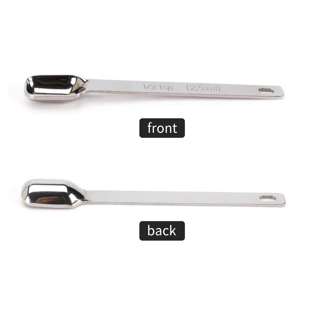 1/2 Teaspoon Stainless Steel Long Handle Measuring Spoon Square Cup ...