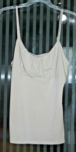 SIZE XL INC GRAVEL (TAN) ADJUSTABLE SPAGHETTI STRAP STRETCH TANK TOP | eBay