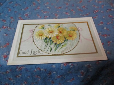 Old Postcard 1914 ?rtlanadville NY Good Luck Daisies | eBay