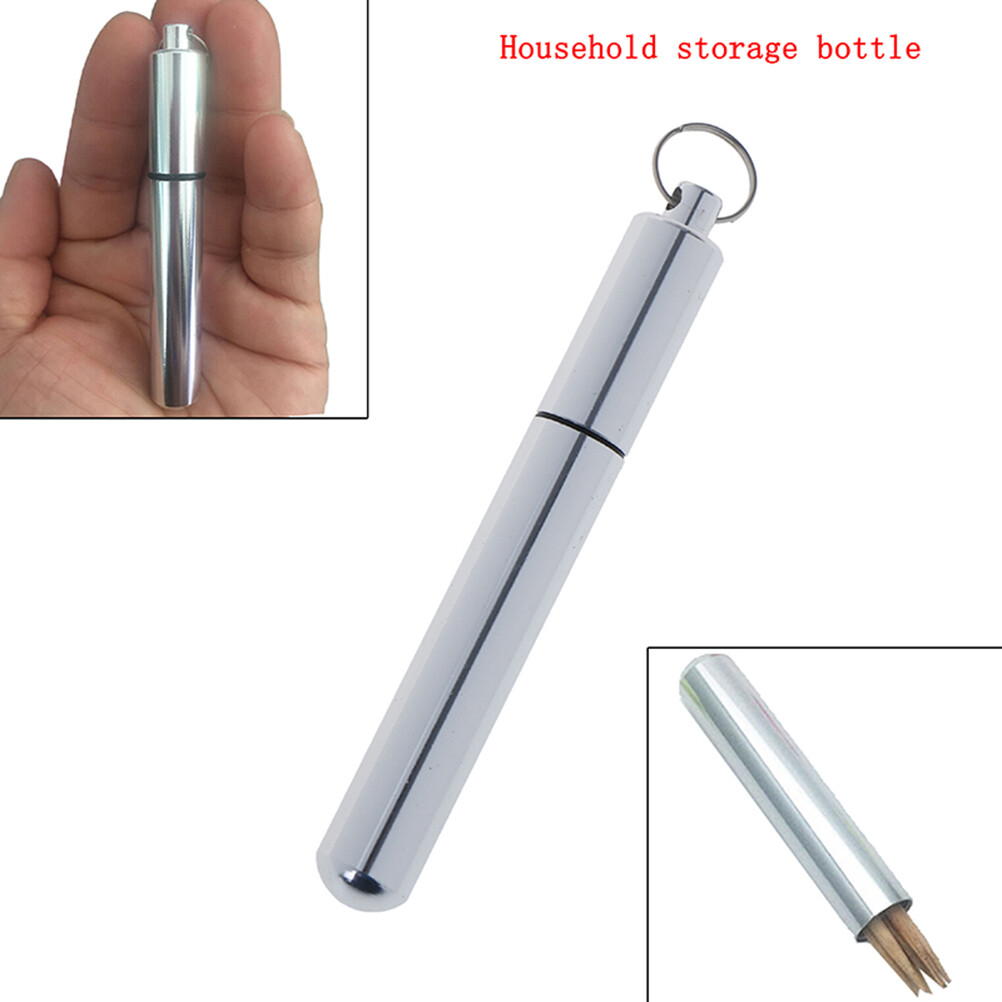 Keychain Waterproof Aluminum Medicine Drug Pill Box Bottle Holder ...