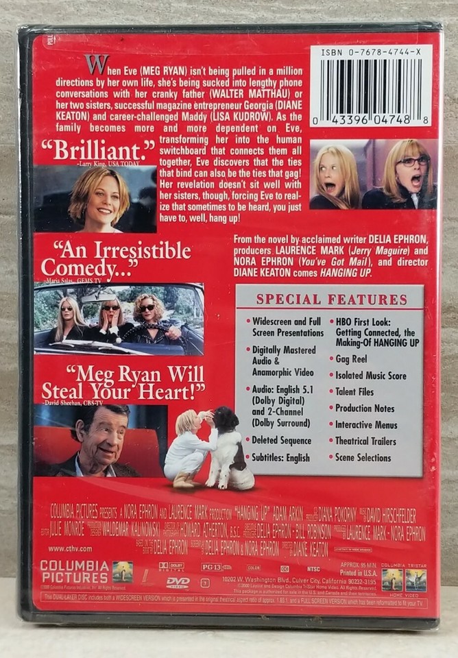Hanging Up (DVD, 2000, Widescreen/Full Screen) Comedy Meg Ryan Diane ...
