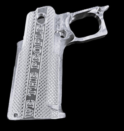UFS 2011 DOUBLE STACK ALUMINUM GRIP RAW TUMBLED- ENGRAVED/TEXTURED | eBay
