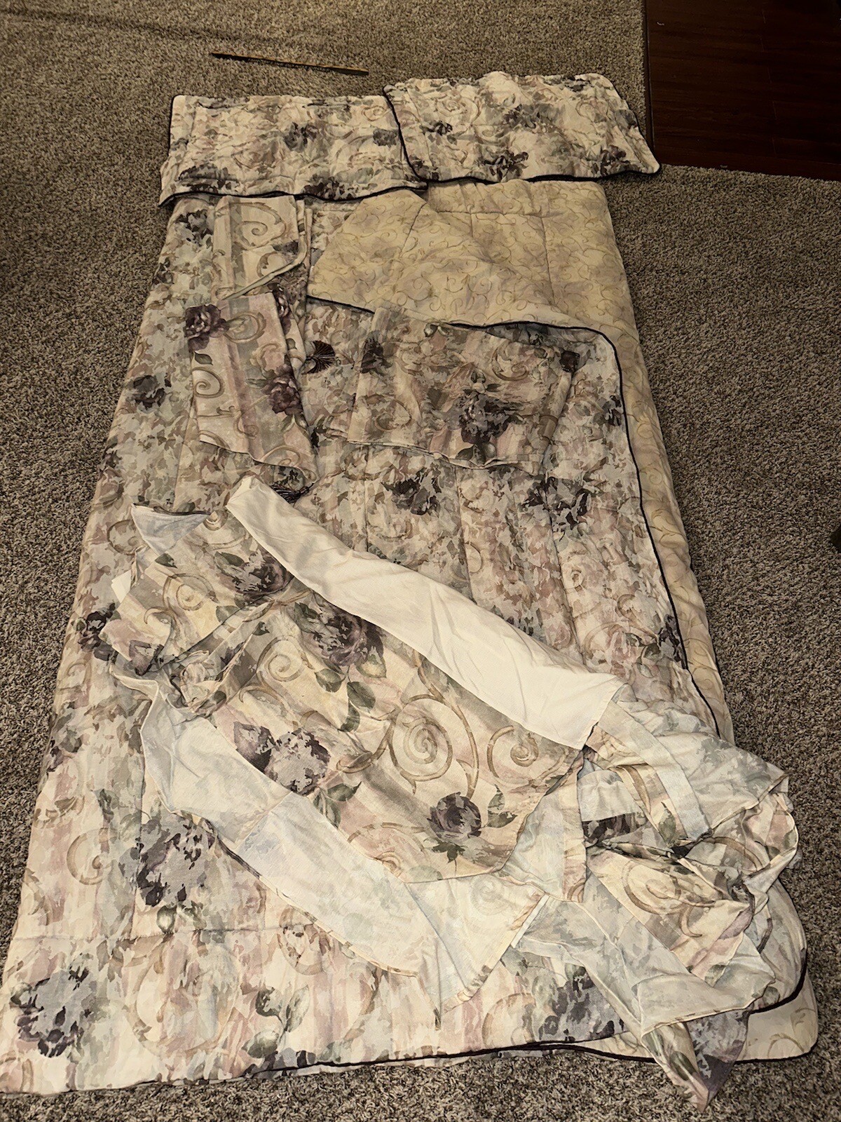 Croscill Chambord Cassis Amethyst Floral Comforter Shams Dust Ruffle ...