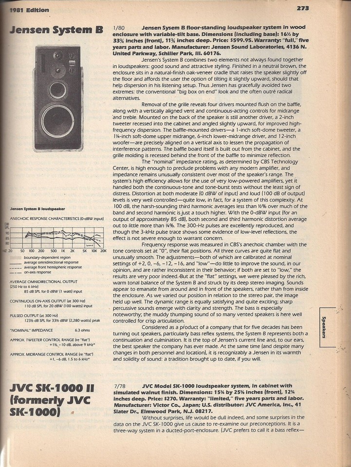 Jensen System B Audiophile Speakers ! SUPER RARE! Working Pair But Need ...