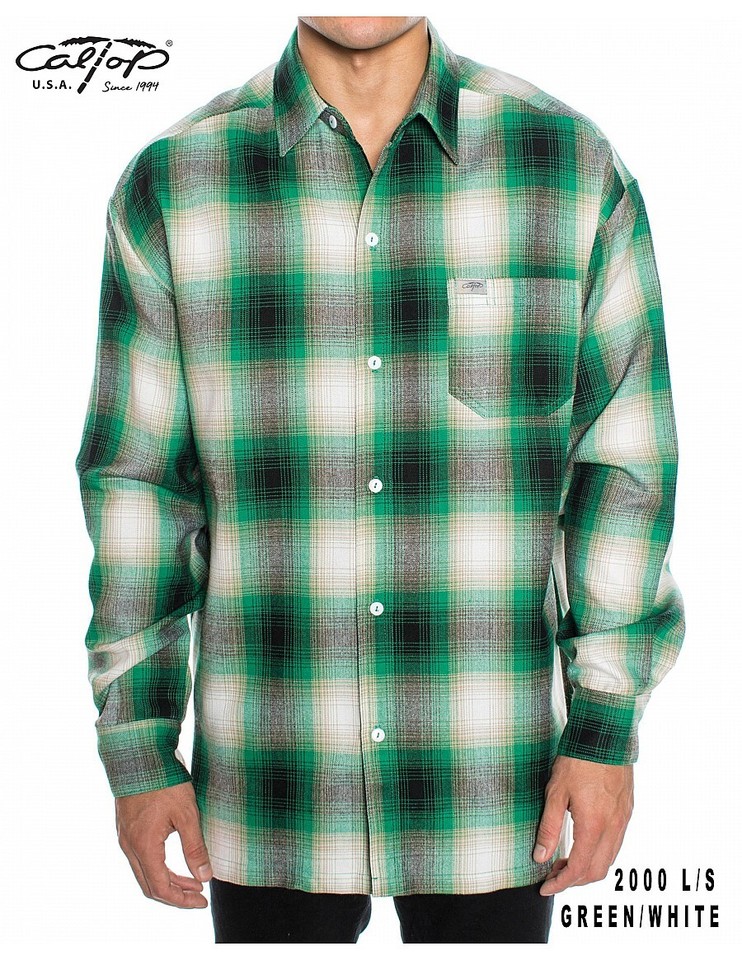 CALTOP OLD SCHOOL FLANNEL VETERANO LONGSLEEVE SHIRT PLAID SM-5X ...