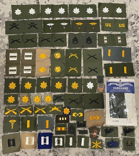 LOT OF x85 Vietnam War Era Military US Army Rank & Unit Cloth Insignia ...