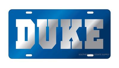DUKE UNIVERSITY Blue Devils Blue-Silver Mirrored License Plate / Car ...