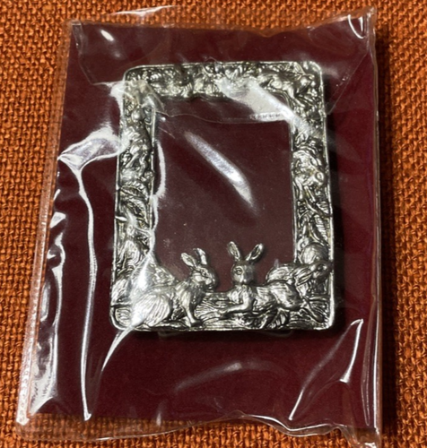 Vintage ARTHUR COURT Bunny Rabbit Mini Picture Frame Cast Silver Metal ...