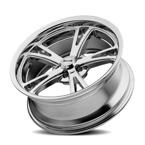 (Set-4) Ridler 606 18x9.5 + 18x8 Staggered 5x127 0mm Chrome Wheels Rims ...