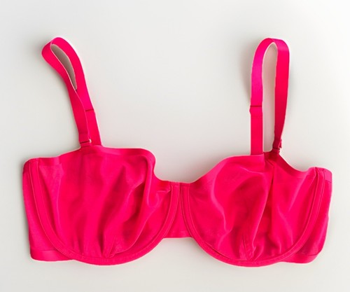 CUUP The Balconette Mesh Raspberry Pink Red Underwire Bra Excellent 36E ...