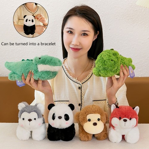 Cute Panda Monkey Clap Bracelet Plush Toy Wristband Animal Decorative ...