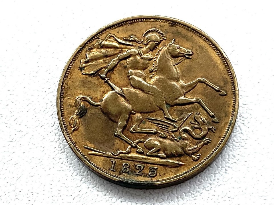 George 1111 1823 Double Sovereign Brass Gaming Token, Fantastic ...