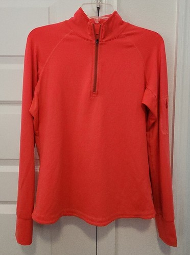 Reebok Athletic quarter zip long sleeves top Neon Pink spandex Medium ...