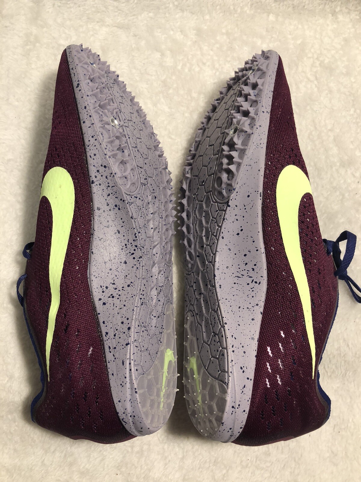 NIKE ZOOM MATUMBO 3 TRACK SPIKES BORDEAUX/LIME 835995 600 MEN'S SZ 14 ...