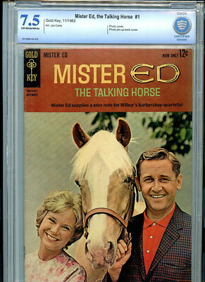 Mister Ed The Talking Horse #1 CBCS 7.5 VF- 1962 Photo Cover & Back ...