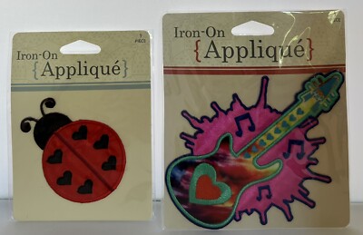 (2) Iron On Appliqués Ladybug & Rock N Roll | eBay