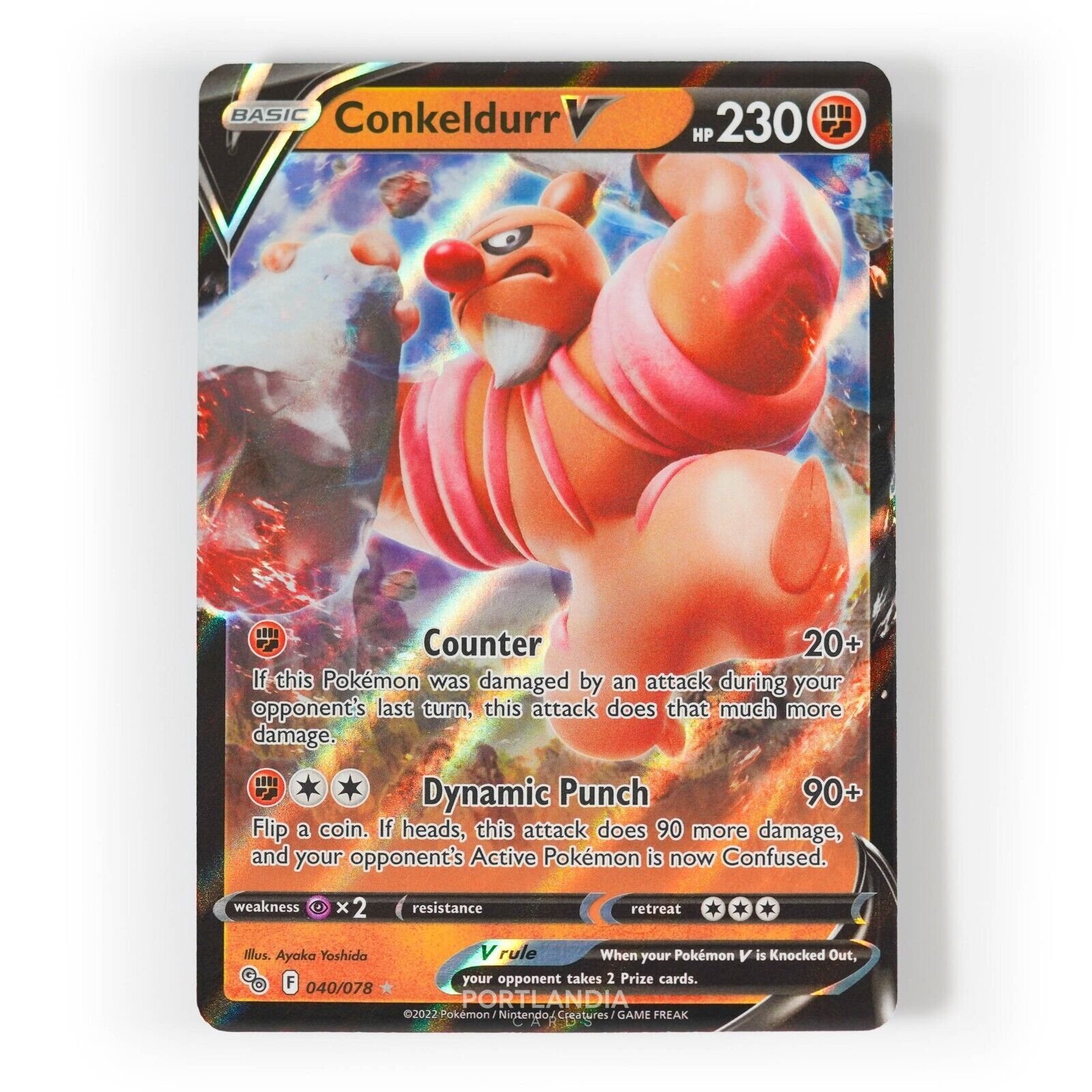 Pokemon - Conkeldurr V - 040/078 - SWSH Pokemon GO - Half Art Card | eBay