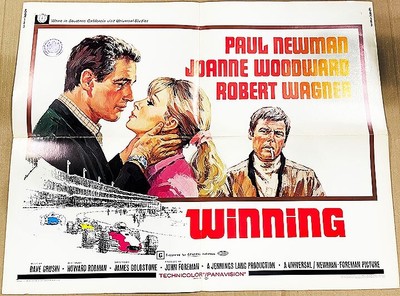 WINNING! '69 NEWMAN, WAGNER CLASSIC CAR RACING 1/2-SHEET FILM POSTER ...