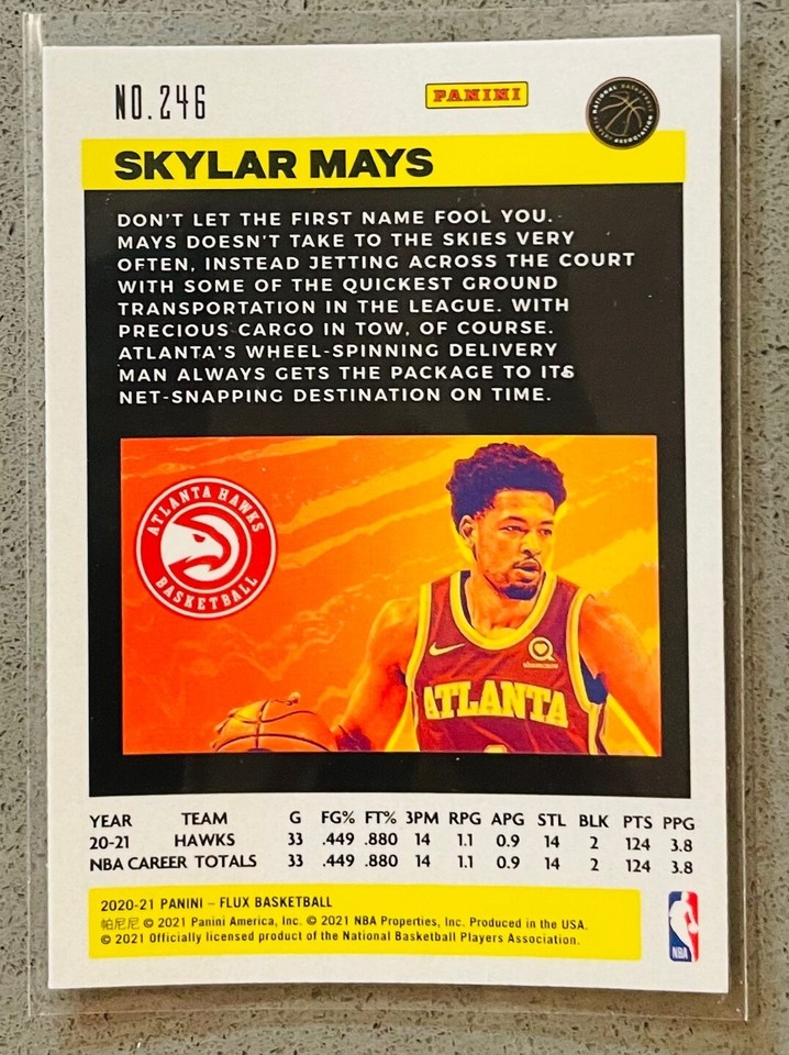 2020-21 Panini Flux Basketball NBA #246 Skylar Mays Base Rookie RC Card ...
