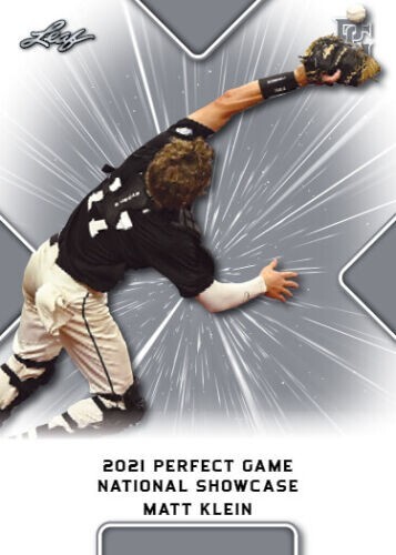 "MINT" MATT KLEIN 2021 LEAF PERFECT GAME ALL-AMERICAN ROOKIE CARD #246 ...