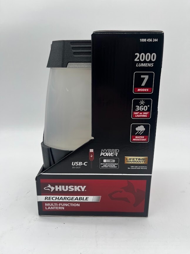 Husky 2000 Lumens Hybrid Power LED Lantern with Rechargeable Battery | eBay