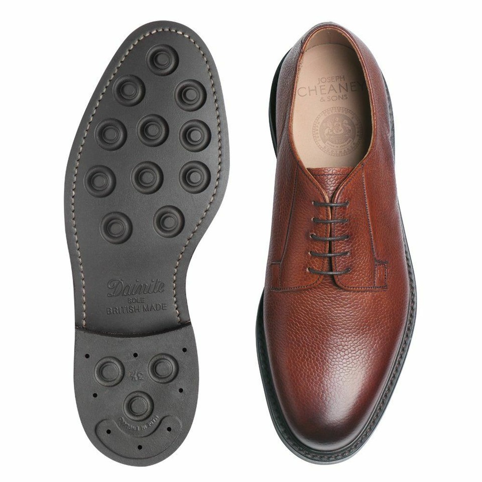 Cheaney Deal Derby In Mahogany Grain Leather | eBay UK