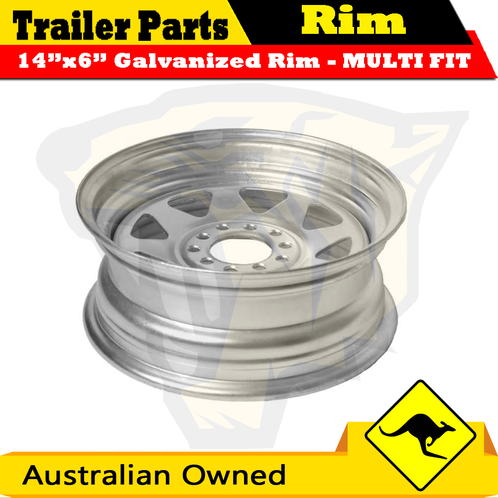 Superior 14 Inch Multi-fit Galvanised Trailer Rim 14x6JJ Ford/HT Stud ...