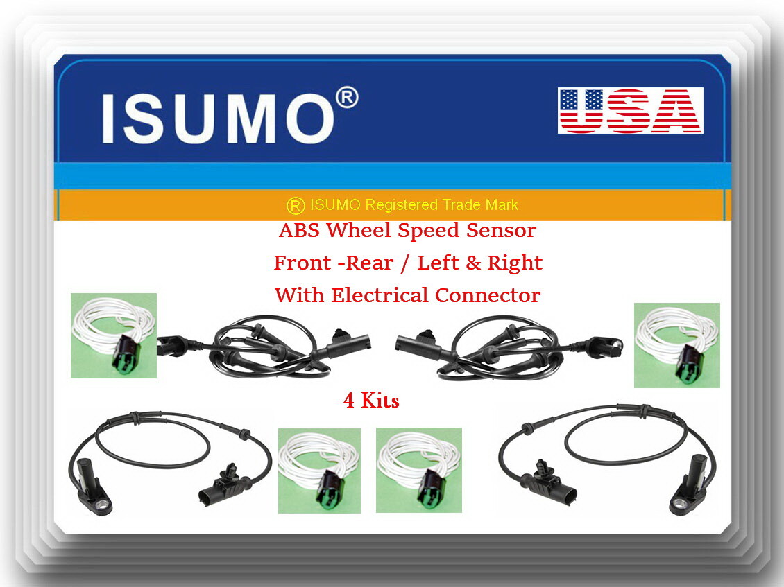 4x ABS Wheel Speed Sensor W/Connectors Front -Rear L/R Fits Land Rover ...