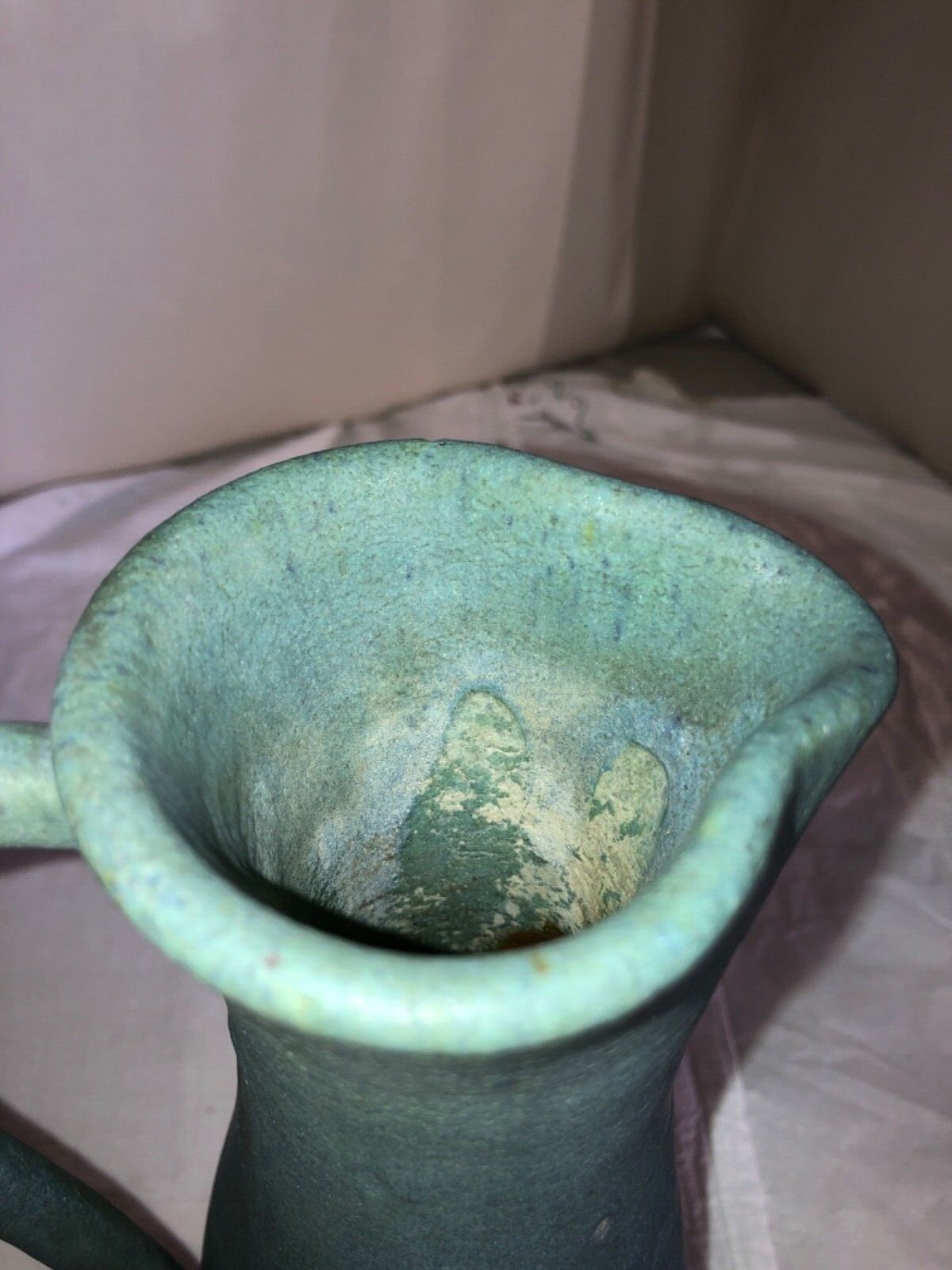 Merrimac Pottery Co Pitcher/Ewer-1902-1908-Matte Blue-Arts & Crafts ...