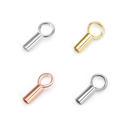 10pcs 925 Sterling Silver / Gold Tube Crimp Beads Cord End Beads Caps ...