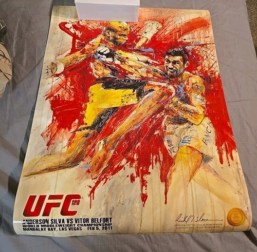 Ufc 126 Art Poster Signed By Anderson Silva 24x18 | eBay