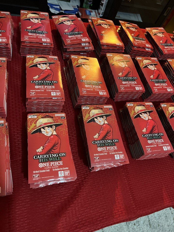 Lot of (237) One Piece OP-13 Carrying On His Will Sleeved Booster Packs ...