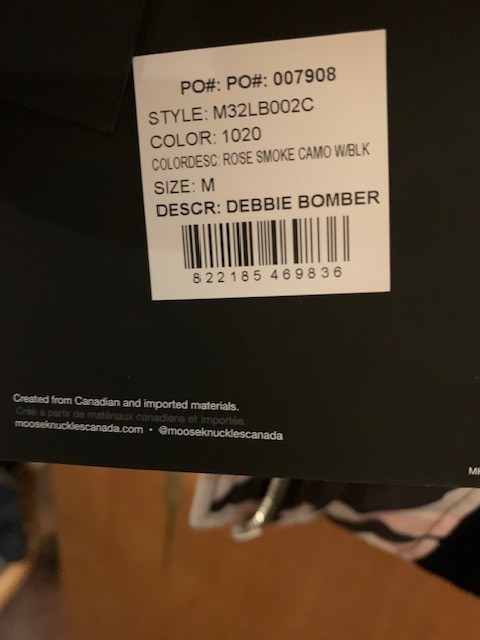 Moose Knuckles Debbie Bomber Rose Smoke Camo Size M $1,090 | eBay