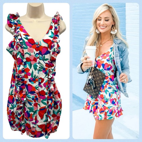 Karlie Bright Floral Mini Dress Size L | eBay