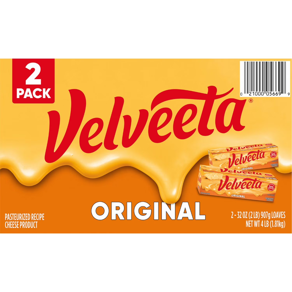 Velveeta Original Pasteurized Cheese Loaf 32 oz., 2 ct. Smooth Melting ...