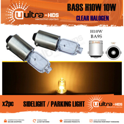 2x H10W 10W BA9S BMW Angel Eyes Parking Light Halo Rings Clear Halogen ...