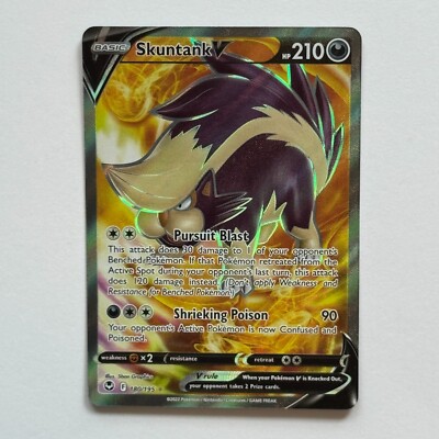 Skuntank V 180/195 Full Art Ultra Rare SWSH12 Silver Tempest NM Pokemon ...