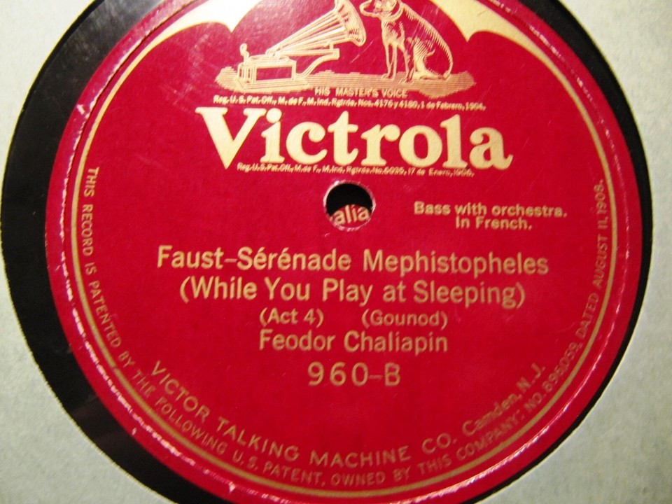 1923 FEDOR CHALIAPIN Peter Dawson Faust Veau d'Or SERENADE Vous qui ...