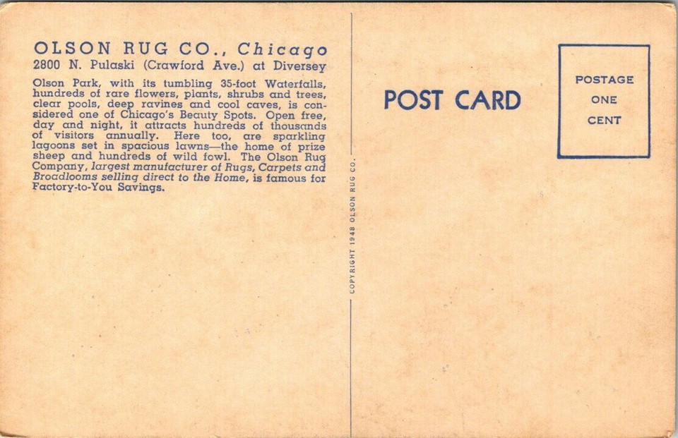 Postcard Waterfalls & Rock Garden In Olson Park Surrounding Olson Rug ...