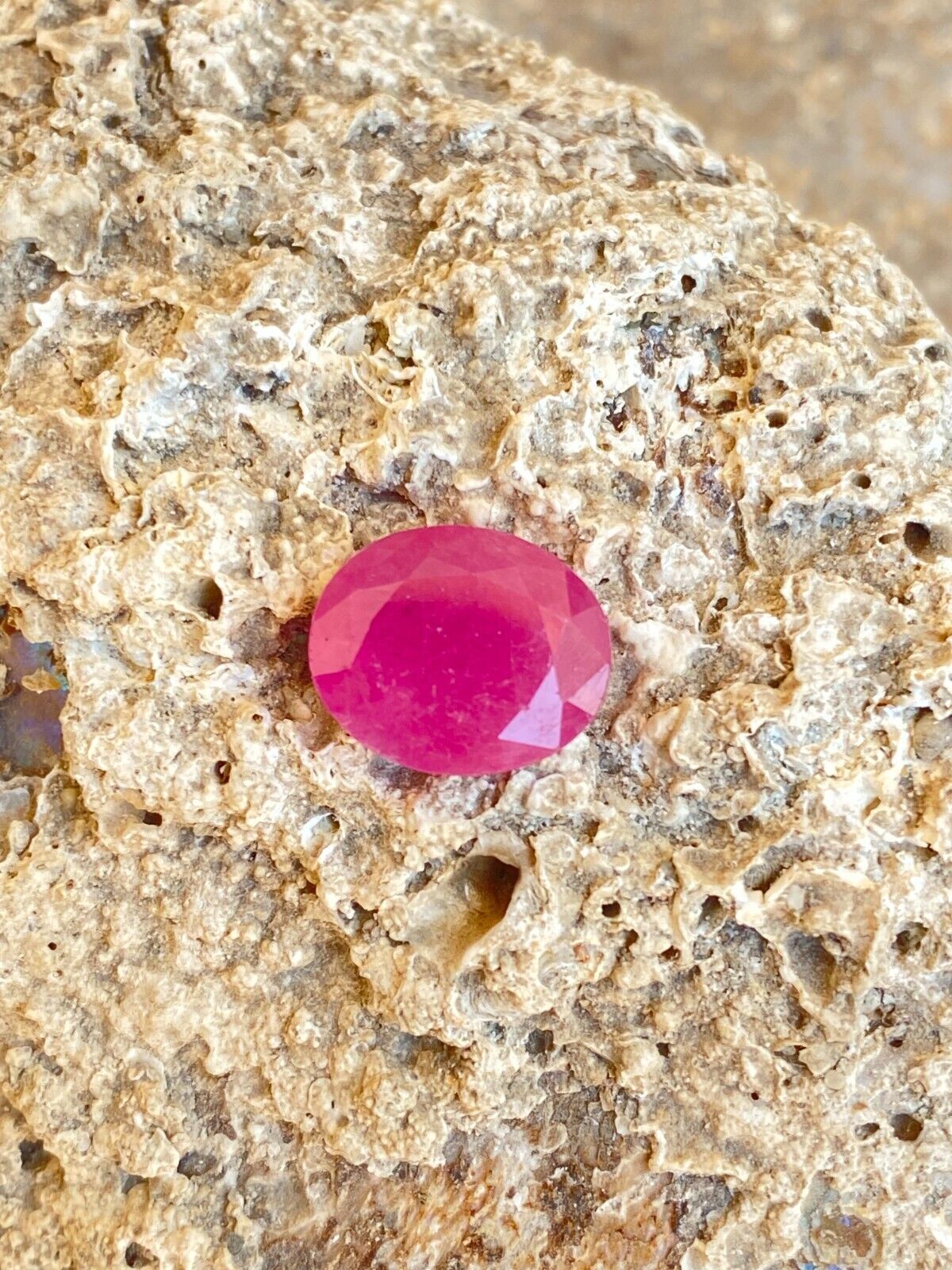 Amazing Natural Ruby Oval Cut Stone With Good Color Quality , 7.53 ...