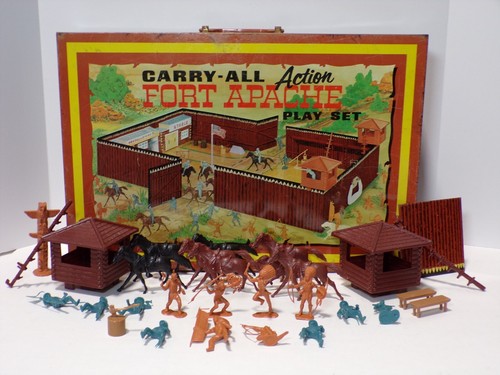 1968 Louis Marx Co. Carry-All Action FOR APACHE Play Set Style #4685 HS ...