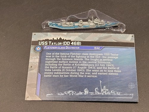 USS Taylor Ship Axis Allies War At Sea Game Piece Card WW2 Replacement ...