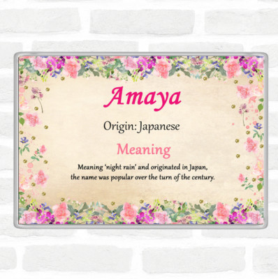 Amaya Name Meaning Jumbo Fridge Magnet Floral | eBay UK
