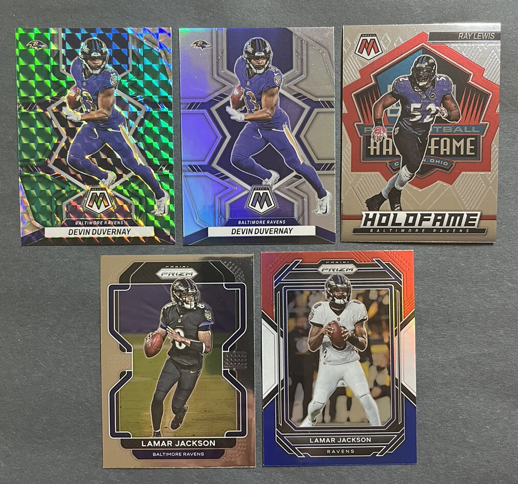 2022 Prizm Lamar Jackson Red White Blue #19 Ray Lewis Devin Duvernay ...